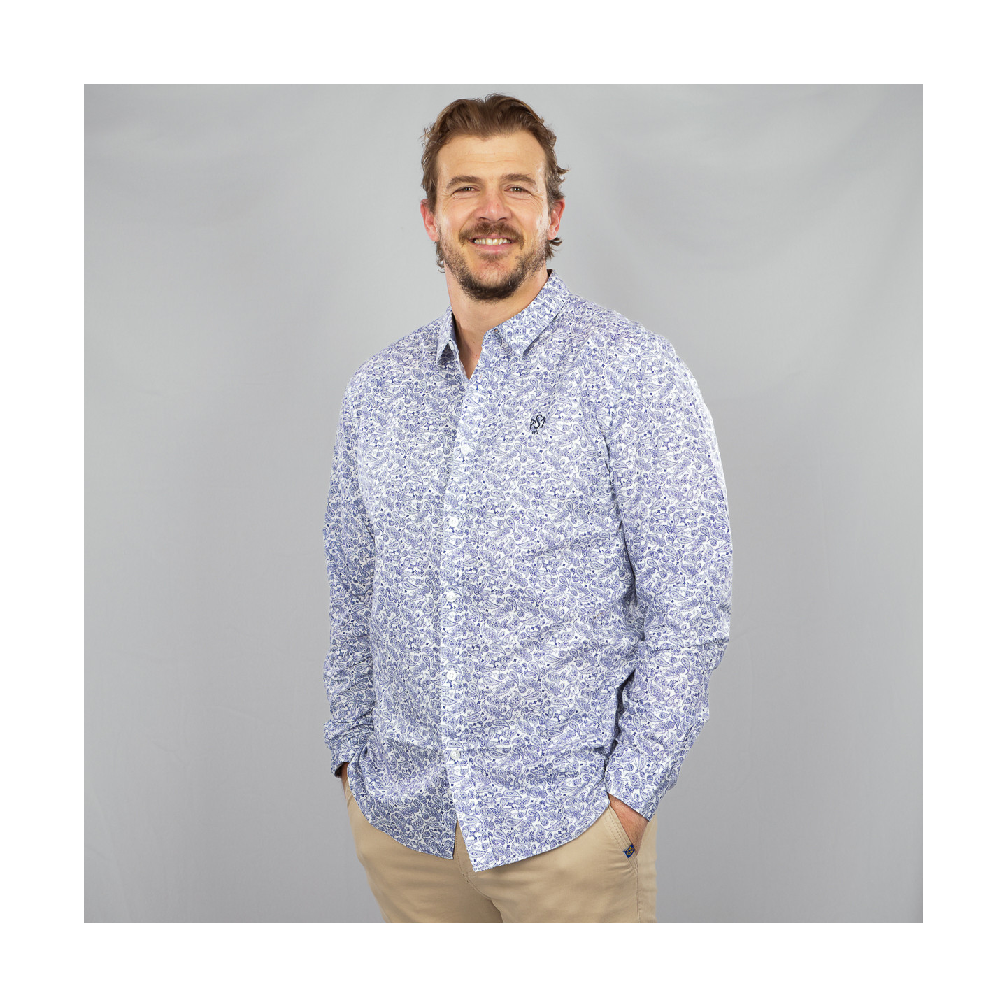 Chemise homme Calson logo brodé ASM Clermont